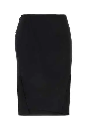 Versace Stretch Wool Skirt - Black