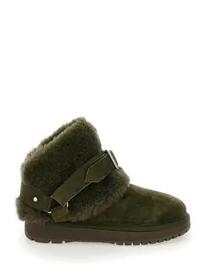 Burberry Suede And Shearling Ankle Boots - Multicolor