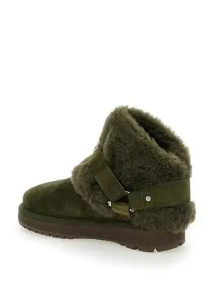 Burberry Suede And Shearling Ankle Boots - Multicolor