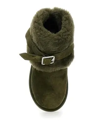Burberry Suede And Shearling Ankle Boots - Multicolor