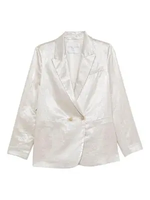 FORTE_FORTE Linen Double-breasted Jacket - Multicolor