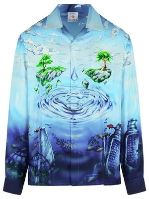 Casablanca Lost Atlantis' Silk Shirt - Blue