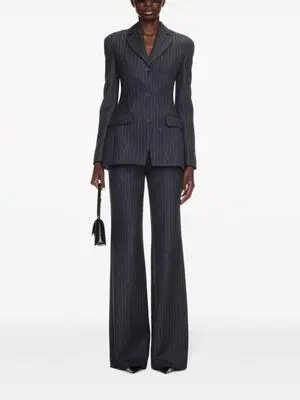 Off-White Pinstriped Blazer - Gray