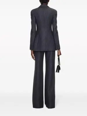 Off-White Pinstriped Blazer - Gray