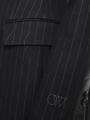 Off-White Pinstriped Blazer - Gray