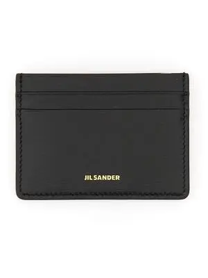 JIL SANDER Leather Card Holder - Black