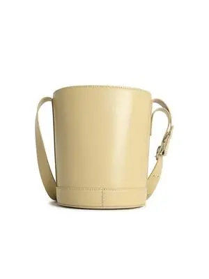 JIL SANDER Cannolo Leather Bucket Bag - Cream