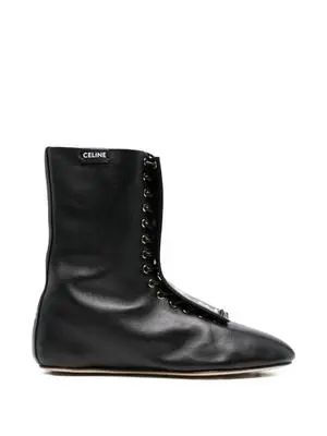 Celine Leather Lace-up Boots By - Multicolor
