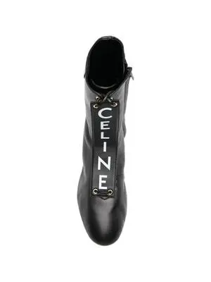 Celine Leather Lace-up Boots By - Multicolor