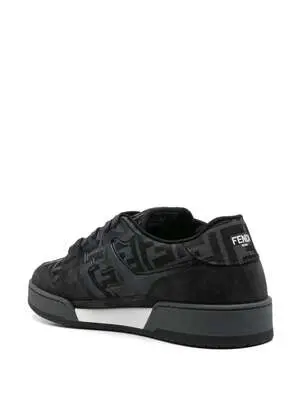 Fendi Ff Jacquard And Suede Match Sneakers