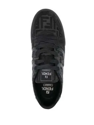 Fendi Ff Jacquard And Suede Match Sneakers