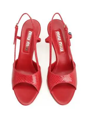 Miu Miu Ayers Slingback Sandals - Red