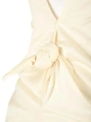 Loewe Silk And Viscose Top With Knot - White