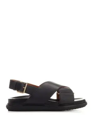 Marni Fussbett Crossed Sandals - Black
