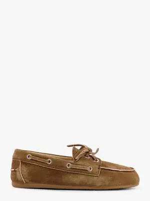 Miu Miu Suede Loafers With Embroidered Logo - Multicolor