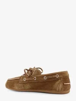 Miu Miu Suede Loafers With Embossed Logo - Multicolor