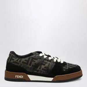 Fendi Match Sneaker In /tabacco Ff Jacquard - Black