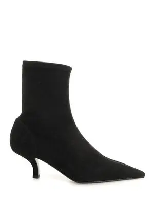 TOTEME Suede Heeled Boots - Black
