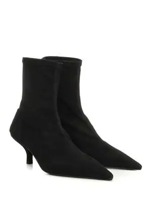 TOTEME Suede Heeled Boots - Black