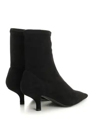 TOTEME Suede Heeled Boots - Black