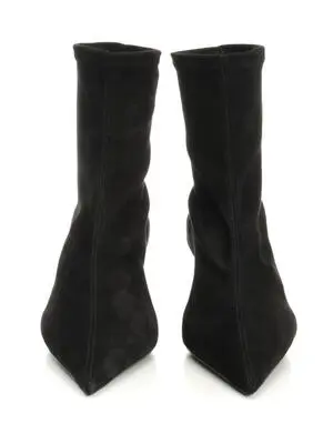 TOTEME Suede Heeled Boots - Black