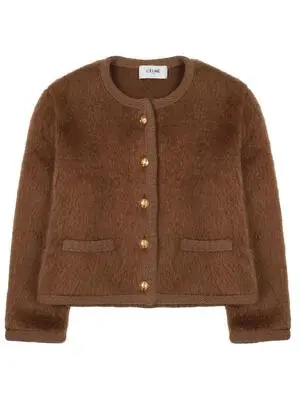 Celine Giacca Chasseur In Mohair - Brown