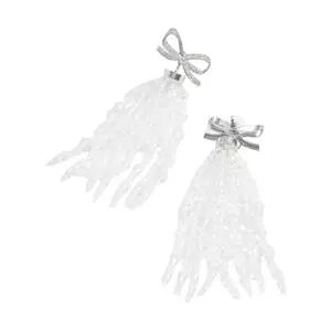 SELF-PORTRAIT Bow Beaded Waterfall Earrings