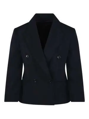 Max Mara Wool Canvas Crop Blazer