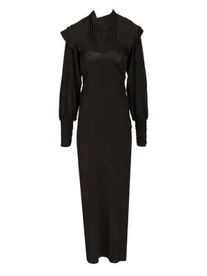 ROTATE BY BIRGER CHRISTENSEN Slinky Hooded Dress - Black