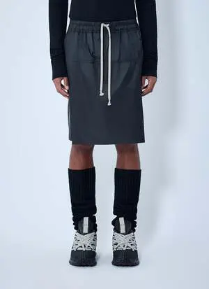 Moncler Rick Owens Drawstring Midi Kilt Shorts - Black
