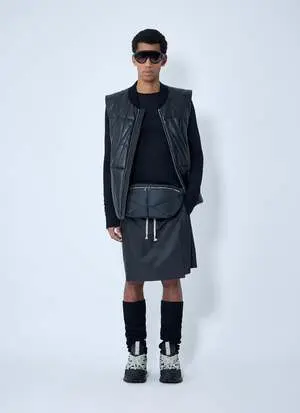 Moncler Rick Owens Drawstring Midi Kilt Shorts - Black