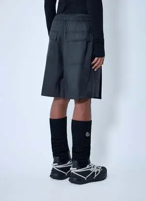 Moncler Rick Owens Drawstring Midi Kilt Shorts - Black