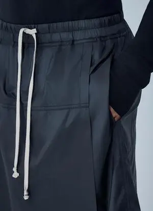 Moncler Rick Owens Drawstring Midi Kilt Shorts - Black