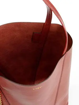Chloé Spin Large Hammered Leather Tote Bag - Brown