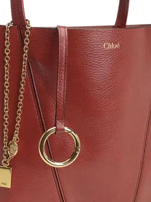 Chloé Spin Large Hammered Leather Tote Bag - Brown
