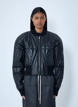 Moncler Rick Owens Geocamo Cropped Quilted Bomber Jacket