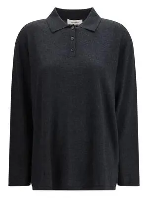 LISA YANG Caisa Cotton And Cashmere Polo Sweater - Blue