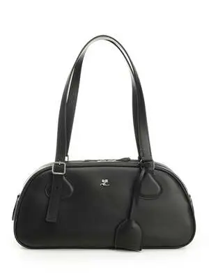 COURREGES Medium Friday Leather Bag - Black
