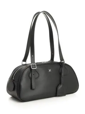 COURREGES Medium Friday Leather Bag - Black