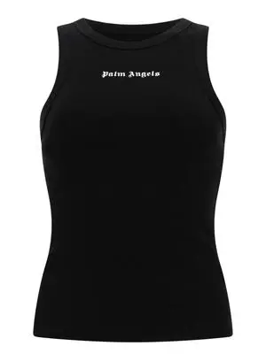Palm Angels Top Con Logo - Black