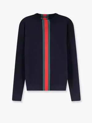 Gucci Cotton Sweater With Nastro Web Inlay - Multicolor