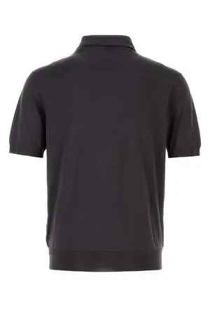 Prada Dark Silk Polo Shirt - Brown