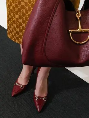 Gucci Rosso Ancora Gg Leather Decollete