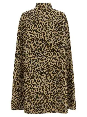Valentino Garavani Animalier Wool Cape - Brown