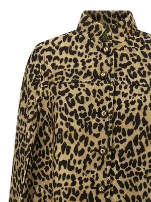 Valentino Garavani Animalier Wool Cape - Brown