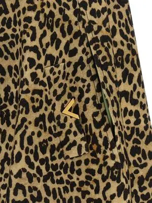 Valentino Garavani Animalier Wool Cape - Brown