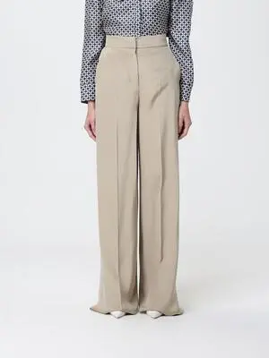 Max Mara Solid Wide Leg Trousers - Cream