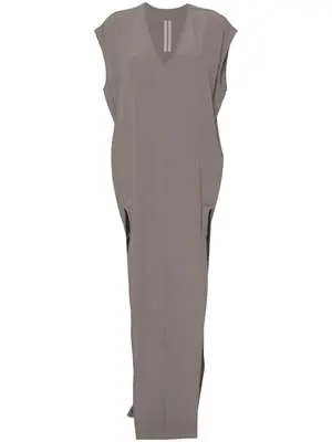 Rick Owens Silk Jersey Long Dress - Gray
