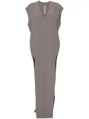 Rick Owens Silk Jersey Long Dress - Gray