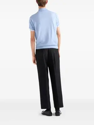 Prada Logo Wool Polo Shirt